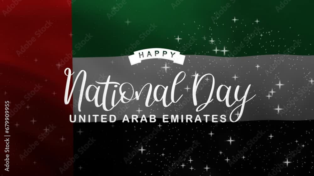 United Arab Emirates National Day Lettering Text Animation with UAE ...