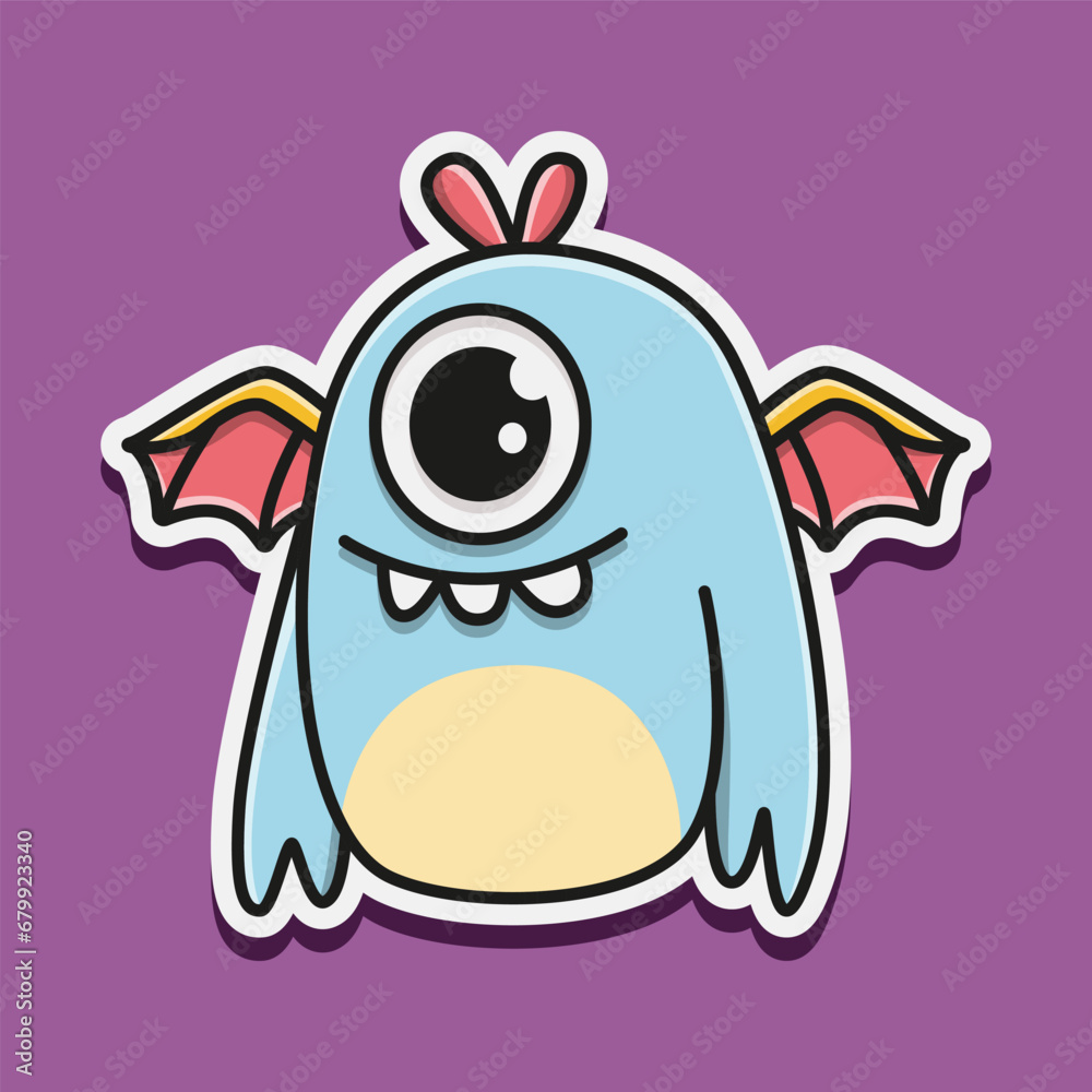 Cartoon monster Character design for logo, sticker, mascot and more ...