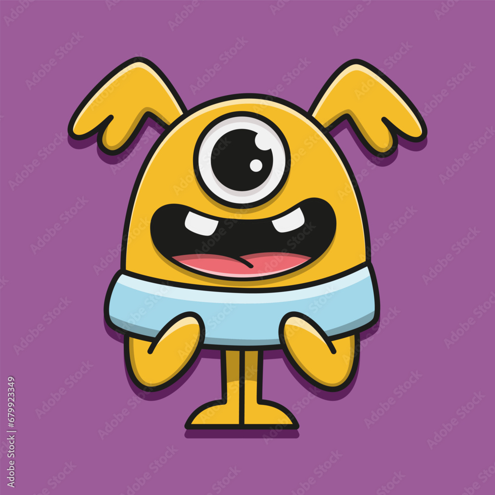 Cartoon monster Character design for logo, sticker, mascot and more ...