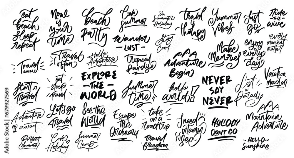 quotes bundle collection set vector lettering. Inspirational typography ...