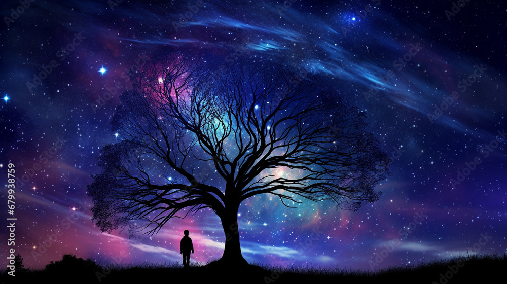 tree in the night HD 8K wallpaper Stock Photographic Image Stock ...