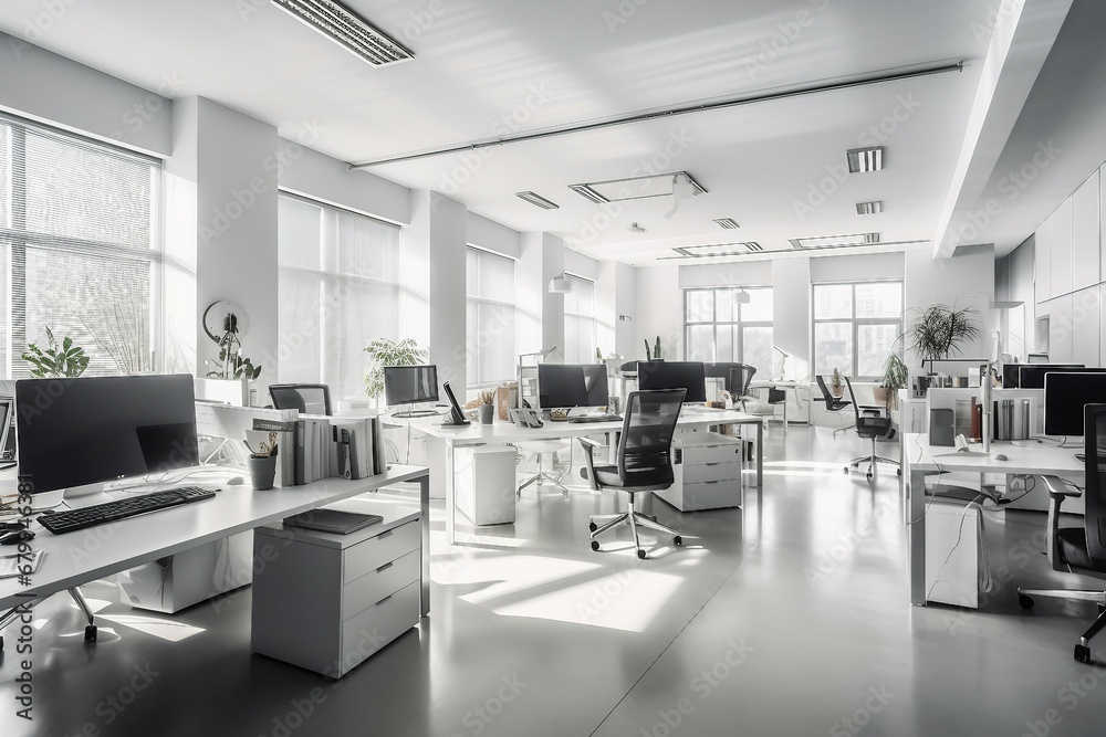 Modern and simple office interior, suitable for catalog cover photos in ...