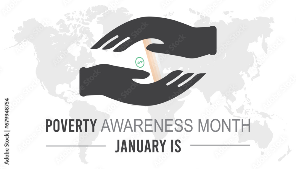 Vector illustration on the theme of Poverty Awareness Month observed ...