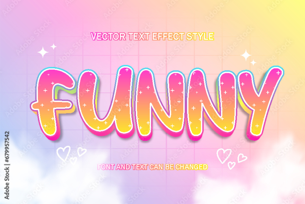 funny colorful sparkling fantasy typography lettering editable text ...
