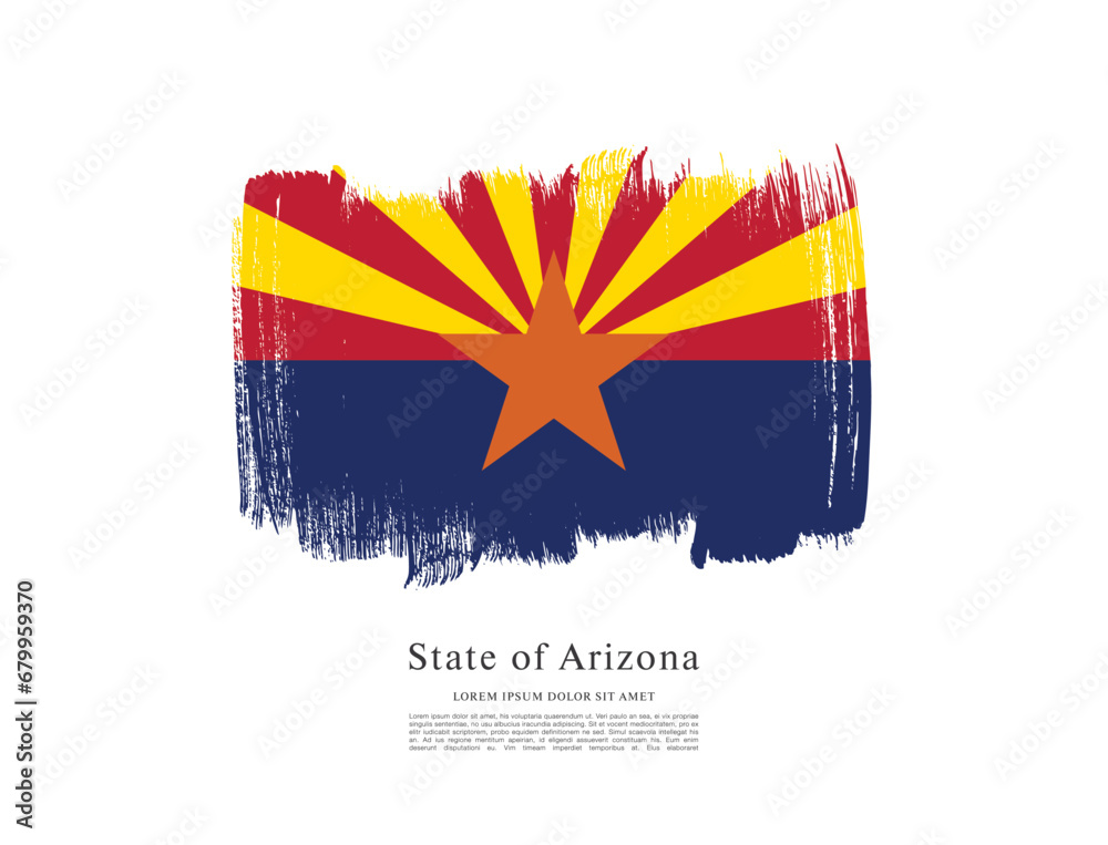 Flag of Arizona state, brush stroke background Stock Vector | Adobe Stock