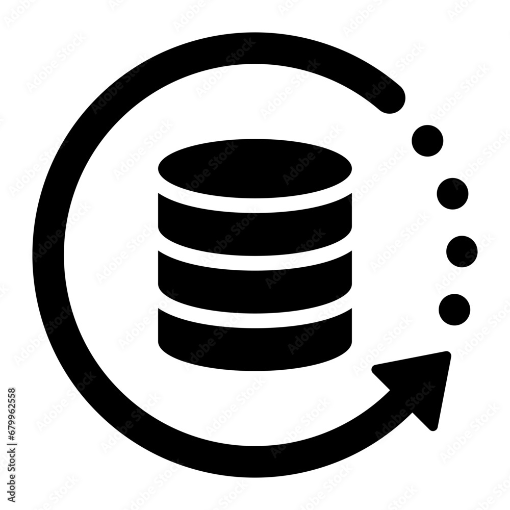 Black single database refresh, simple data update flow flat design svg ...