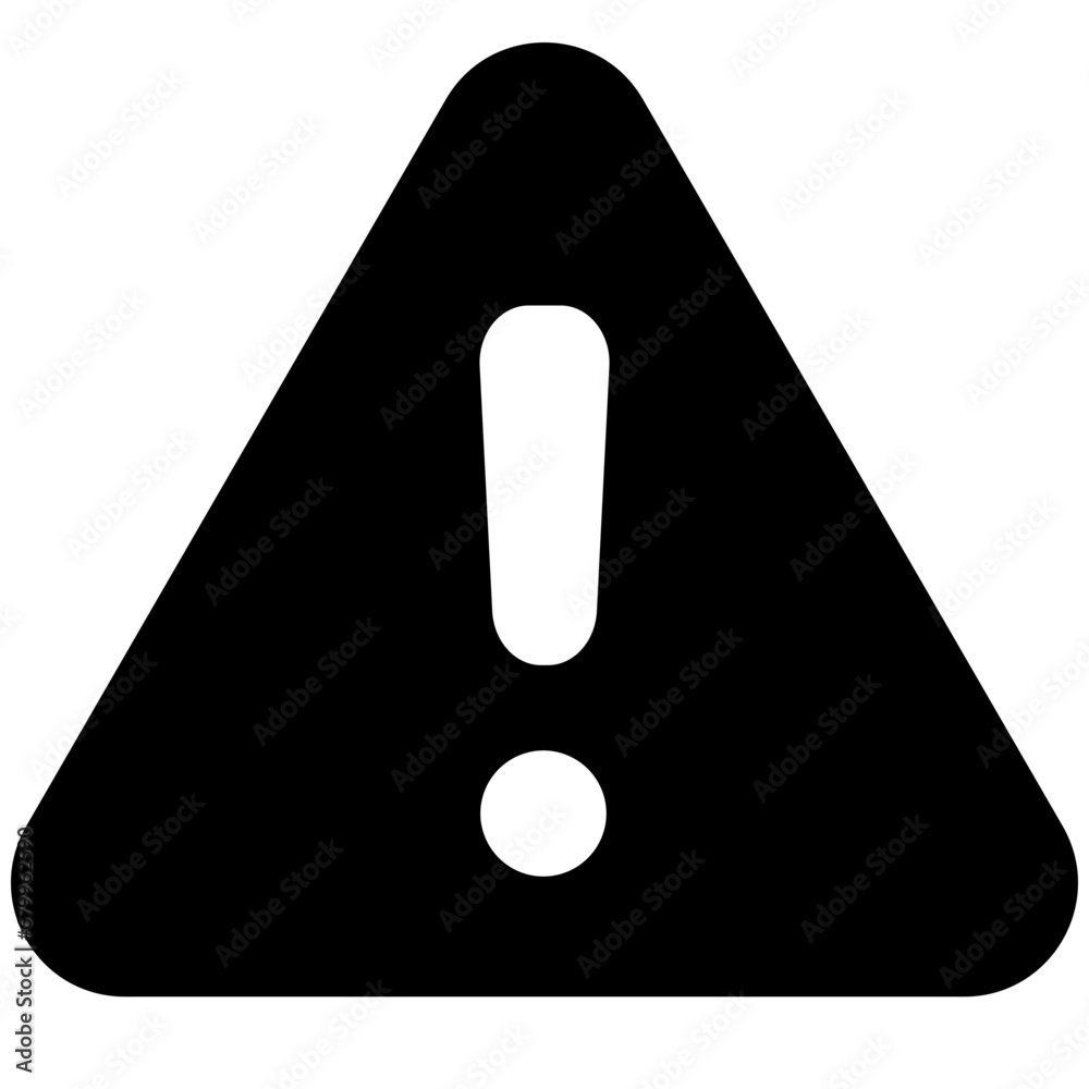 Black single triangle warning attention sign glyph icon, simple ...