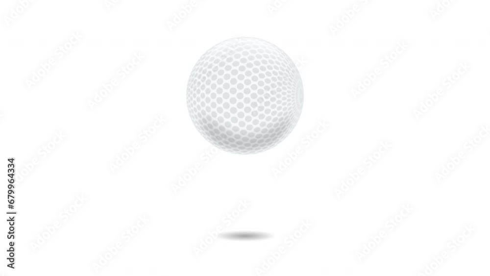 Golf Ball Bouncing Seamless Loop animation, transparent background ...