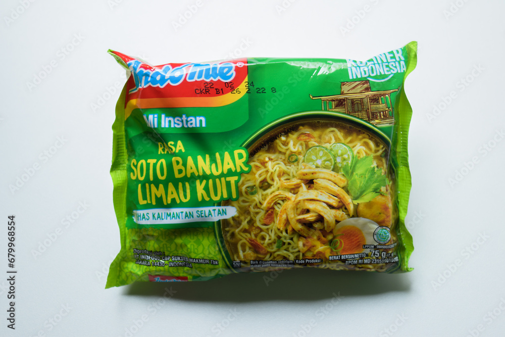 Indomie soto banjar limau kuit in isolated white background. Bekasi ...