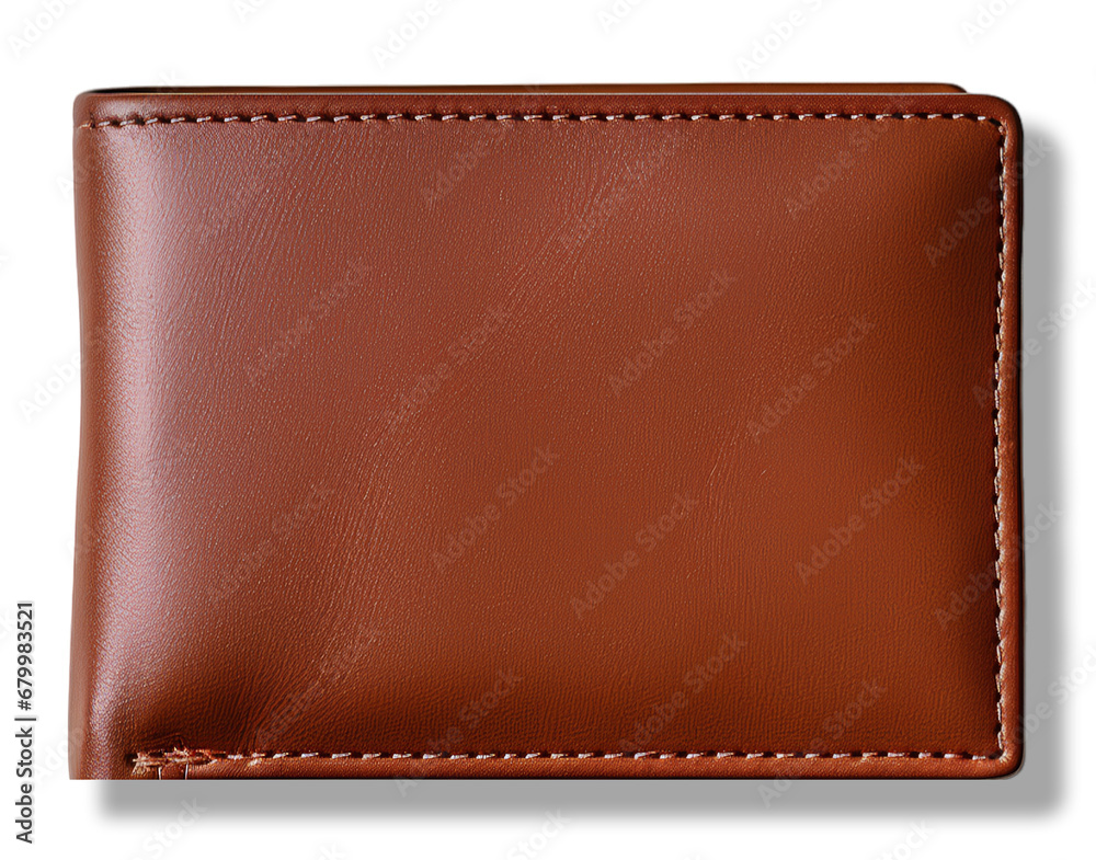 brown leather wallet portrait with front view, single mockup template ...