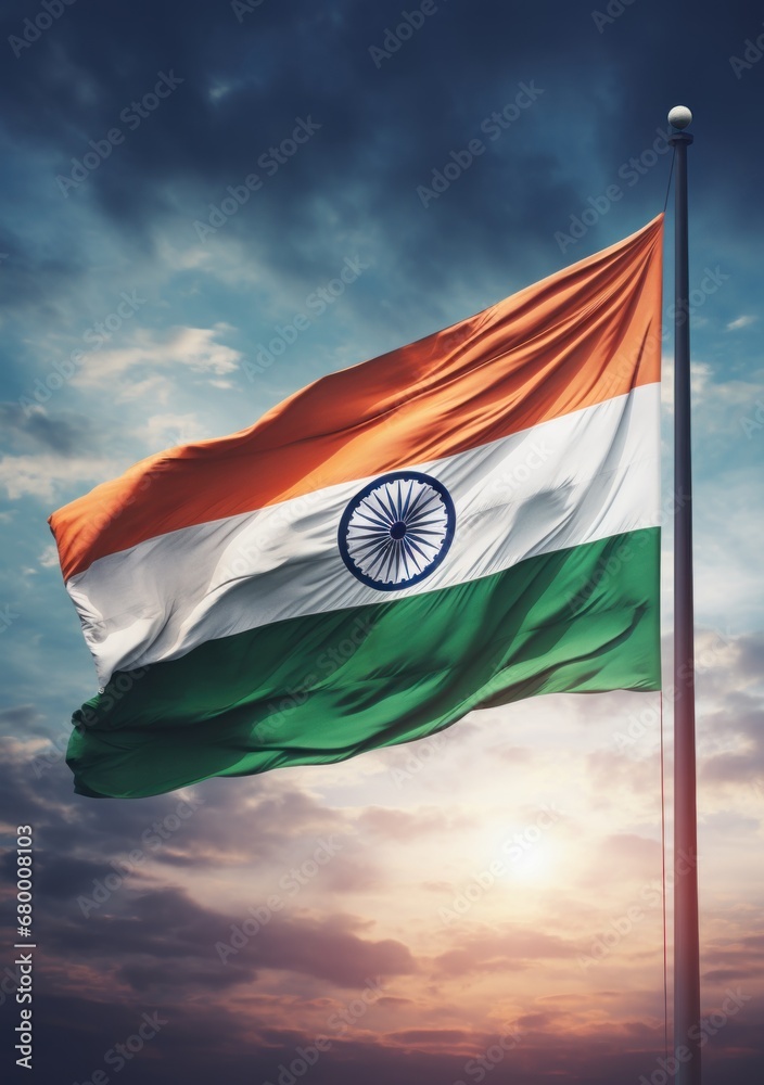 Tricolor waving in India, indian flag image Stock Illustration | Adobe ...