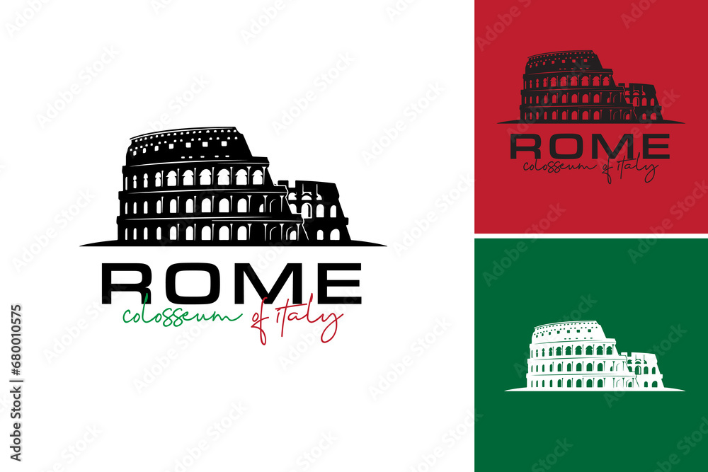 The Logo for the Rome Colosseum of Italy is a design asset that ...