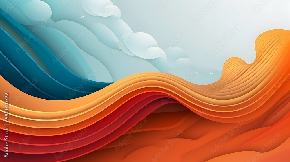 Abstract digital art featuring a vibrant wave pattern in a blend of ...