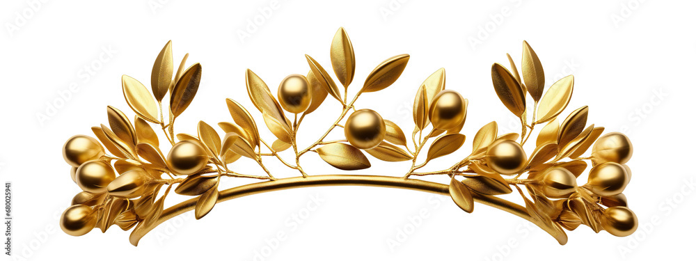 Golden olive crown (laurel wreath), cut out Stock Photo | Adobe Stock