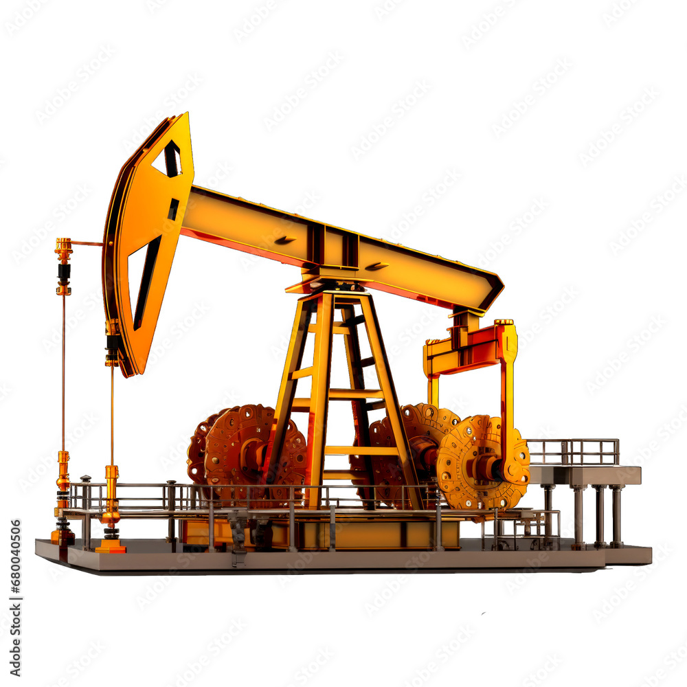 Oil pump jack. Transparent background or PNG file. Generated by AI ...