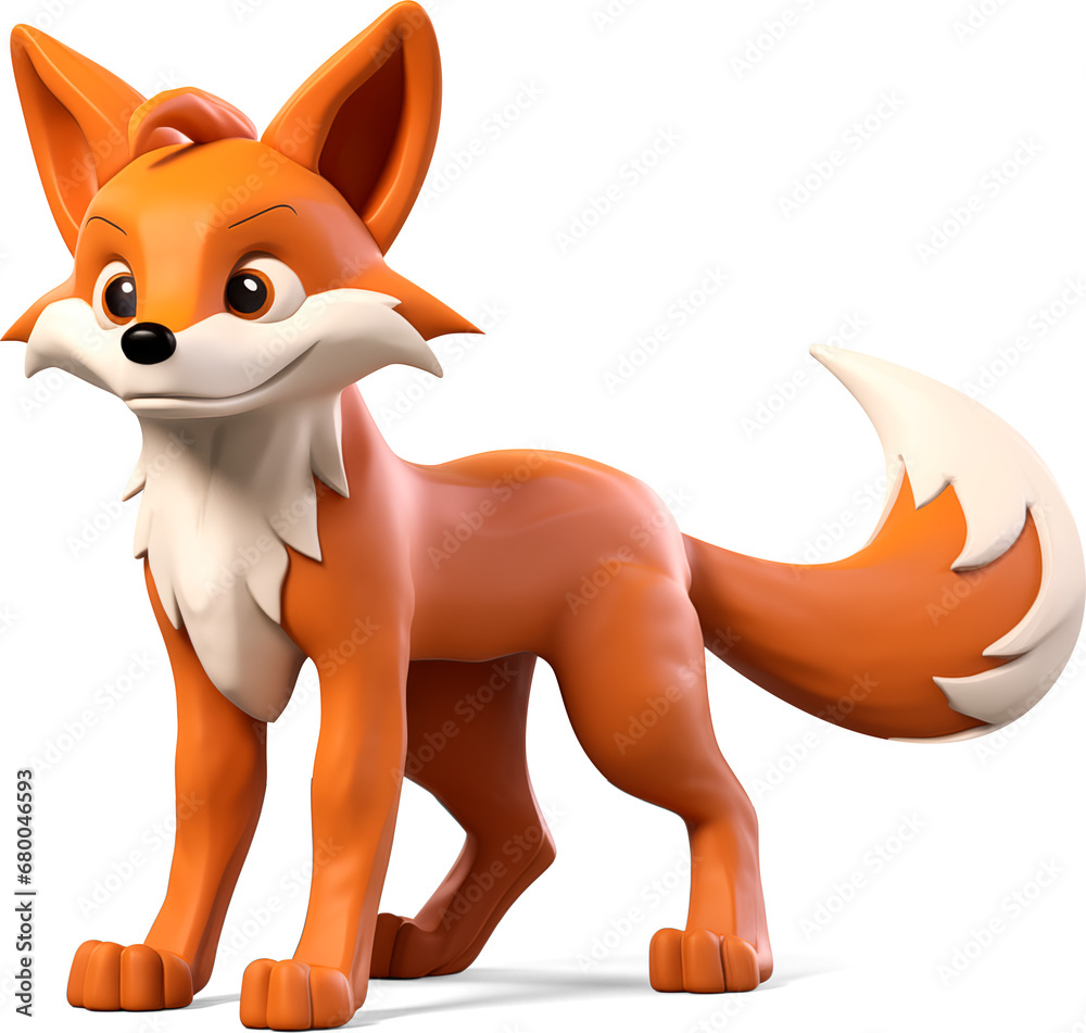cartoon fox 3d model Stock Illustration | Adobe Stock