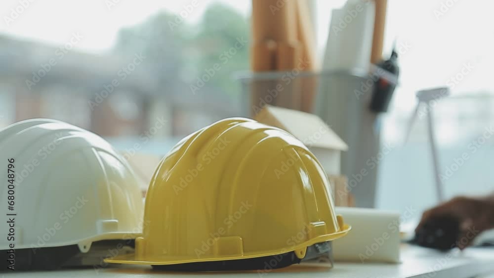 Architecture Engineer Teamwork Meeting, Drawing and working for ...