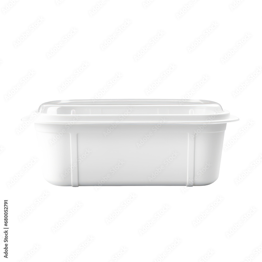 White plastic container box mockup isolated on transparent background ...