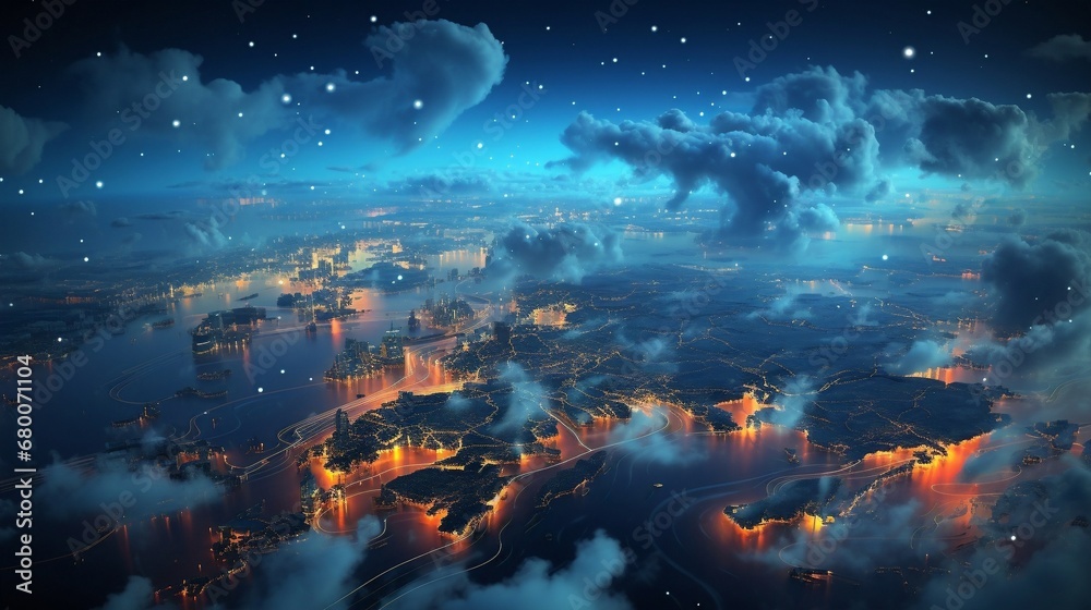 Map Symphony: Artistic Weather Map Overlays Painting a 3D Canvas of ...