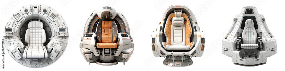 Set of Futuristic Rocket Cockpit Control Panel Illustration, Set of ...