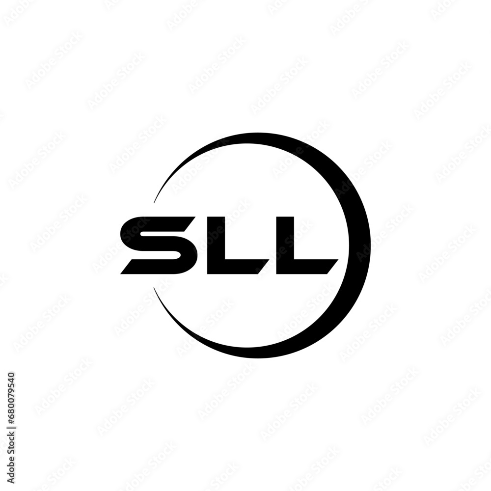 SLL letter logo design with white background in illustrator, cube logo ...