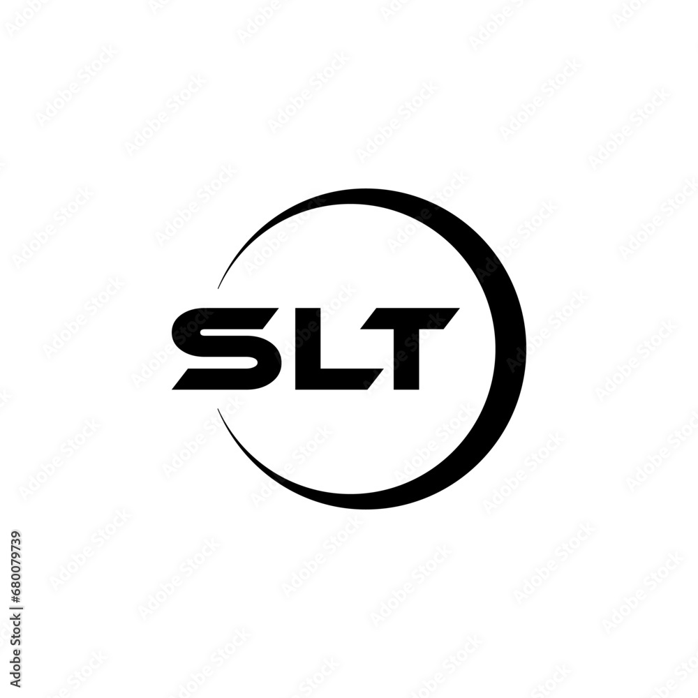 SLT letter logo design with white background in illustrator, cube logo ...