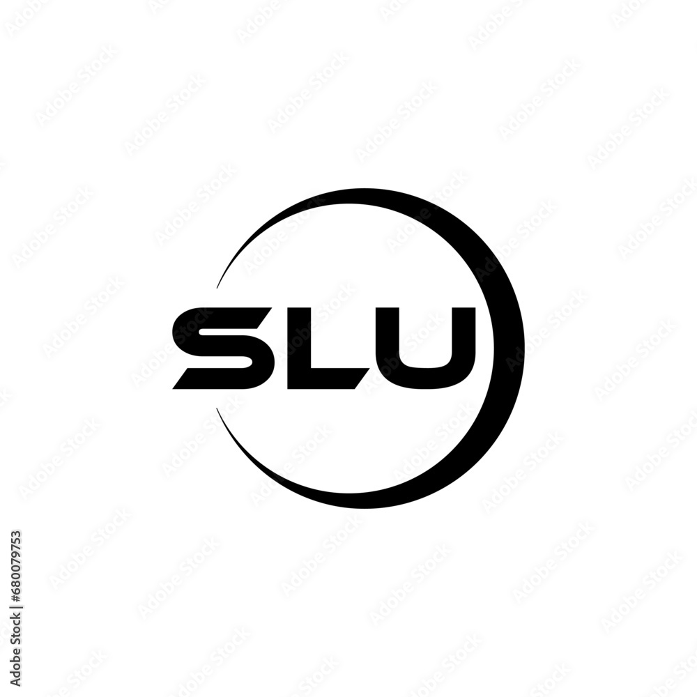 SLU letter logo design with white background in illustrator, cube logo ...
