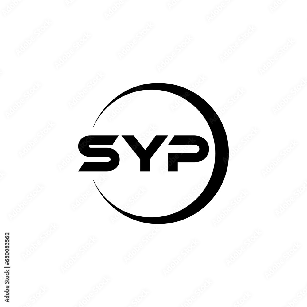SYP letter logo design with white background in illustrator, cube logo ...