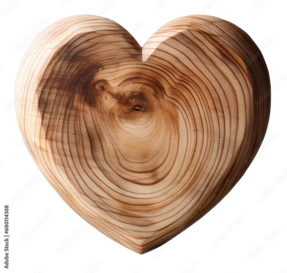 Nature heart shape blank wooden sign board wood cutout on transparent ...