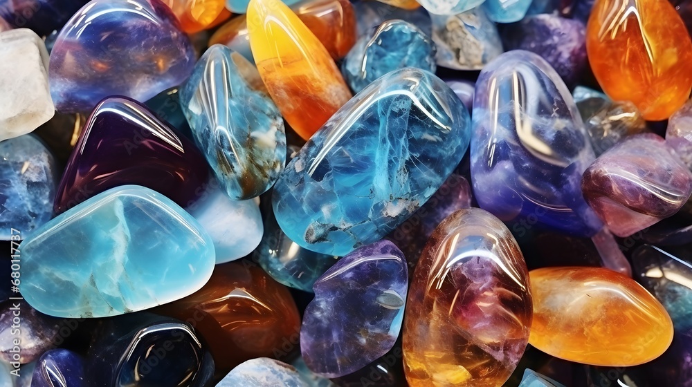 Multi-colored crystal mineral stone. Gems. Mineral crystals in the ...