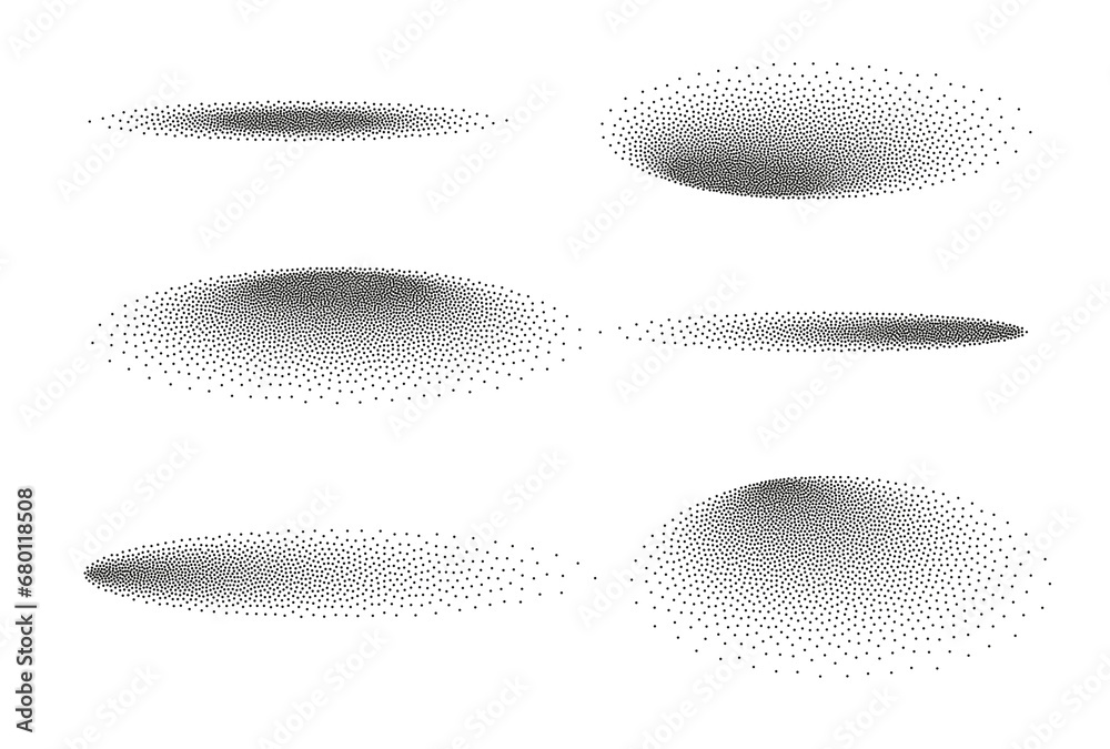 Stipple gradient oval shadow circle. Shadow effect texture ball dot ...