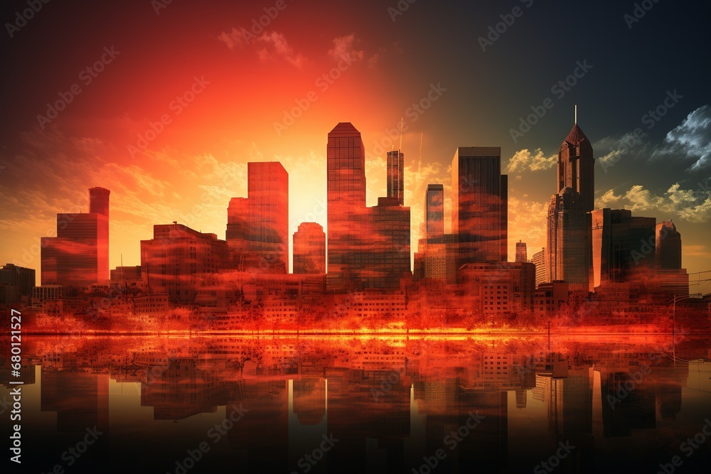 Urban Heat Island Phenomenon: Sweltering Heat Waves in Dense City Stock ...