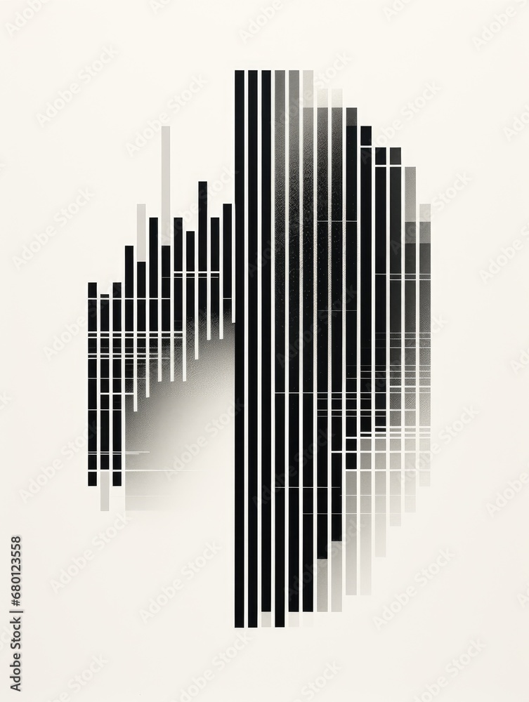 Ascii art, midentury abstract lineart, minimalist illustrator, strong ...