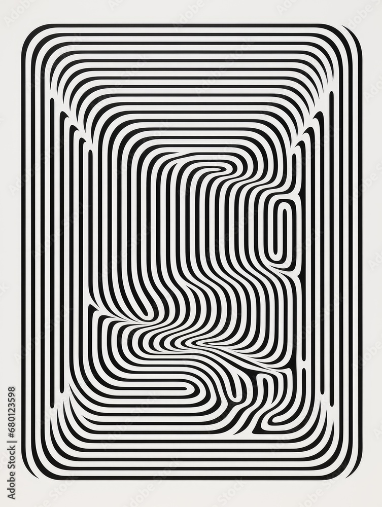 Ascii art, midentury abstract lineart, minimalist illustrator, strong ...