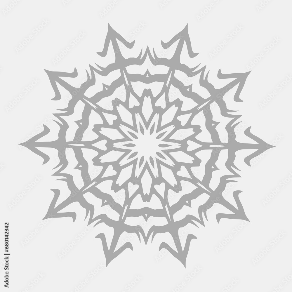 Outline of a floral pattern, hexagonal flower vector, flower Line art ...