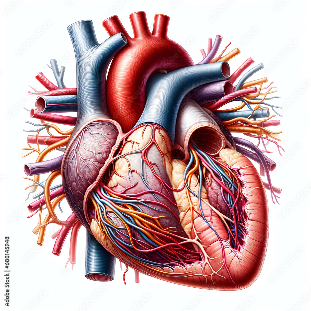 A high-resolution, anatomically accurate image of the human heart as ...