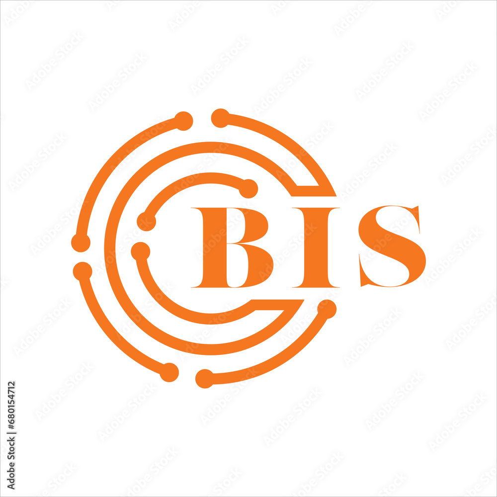 BIS letter design. BIS letter technology logo design on white ...