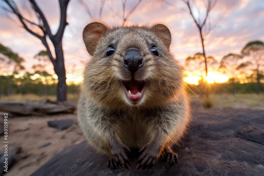 Magical encounter with a smiling quokka as it locks eyes with the ...