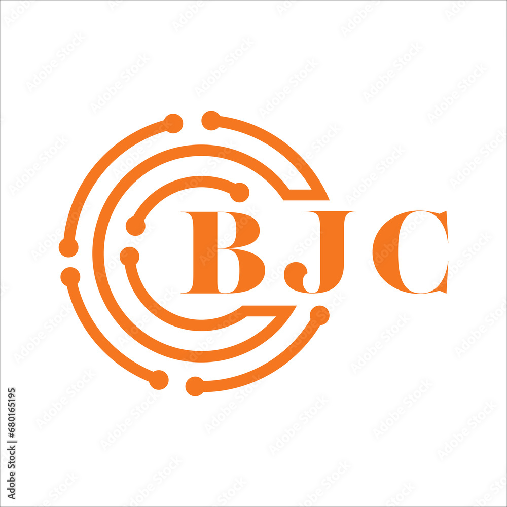 BJC letter design. BJC letter technology logo design on white ...
