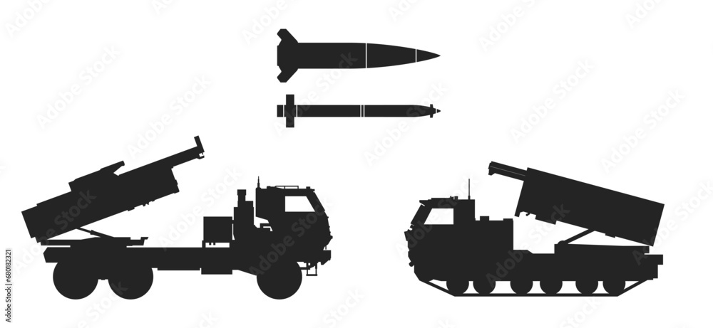 himars, m270A1 mlrs and missiles. m142 high mobility artillery rocket ...
