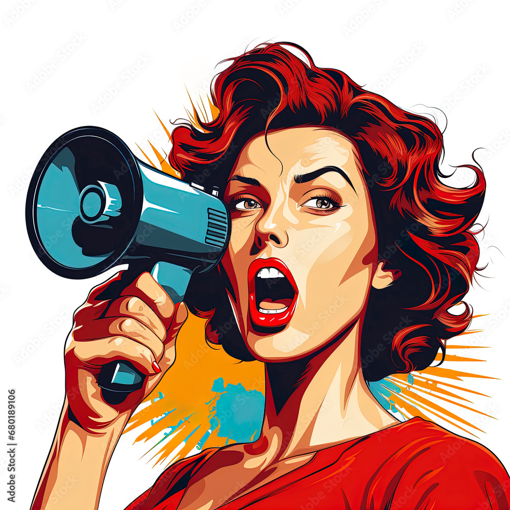 Wow effect, beautiful surprised young woman with open mouth and ...