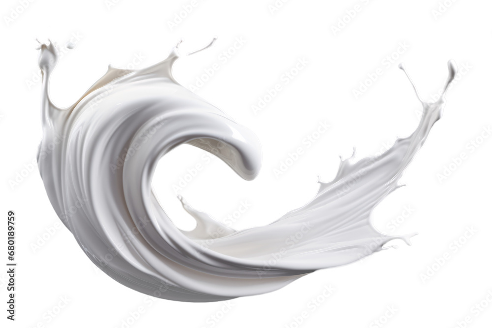 twisted milk splash isolated on a transparent background, creamy Yogurt ...