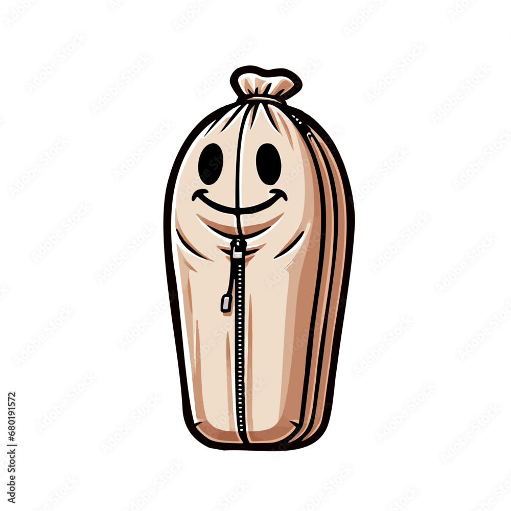 Vector Illustrated Smiley Face Body Bag Cartoon Isolated on White ...