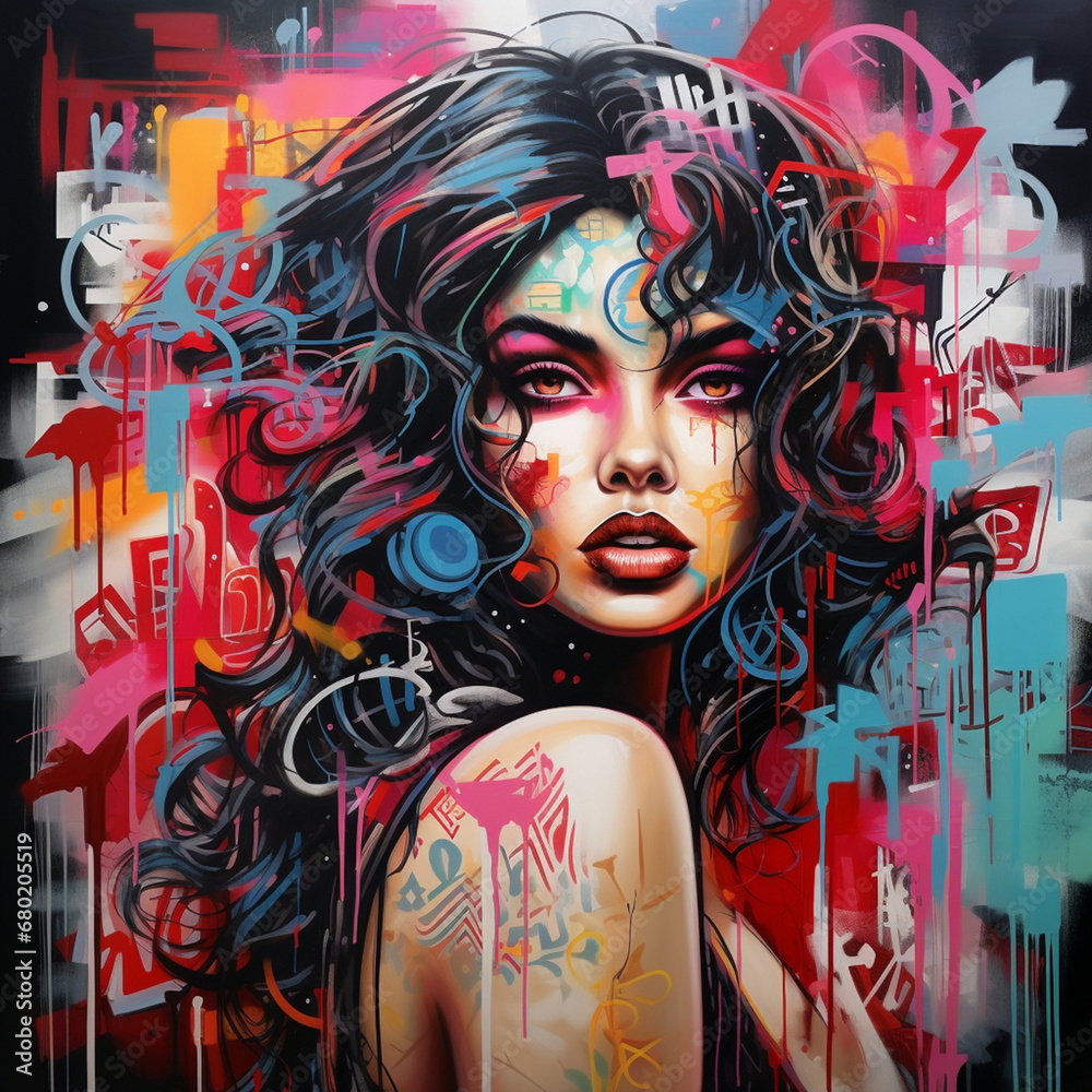 Urban Graffiti Style Art With Intricate Tags Murals And Street Art