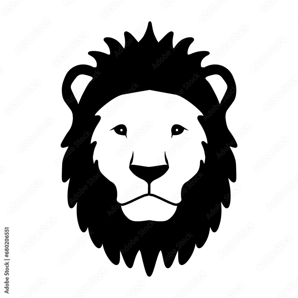 Lion head logo. Wildlife face icon. Heraldry and royal symbol. Vector ...