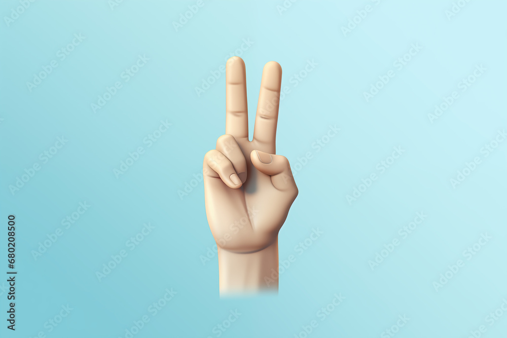 hand showing fingers symbol. Icon human hand in cartoon style, thumb up ...