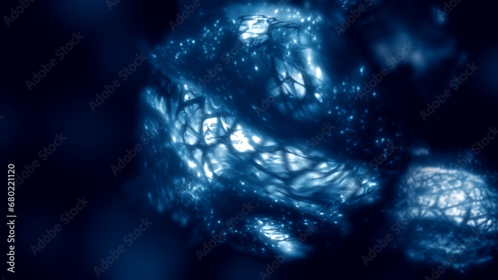 Blue energy with Hydrogen and Lithium. Futuristic 3D Illustration ...