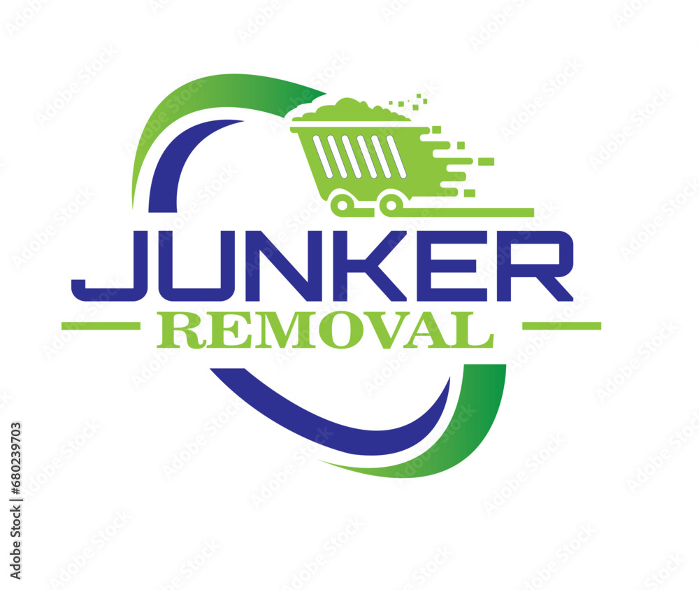 Junk removal, waste removal, Dustbin logo, garbage removal logo design ...