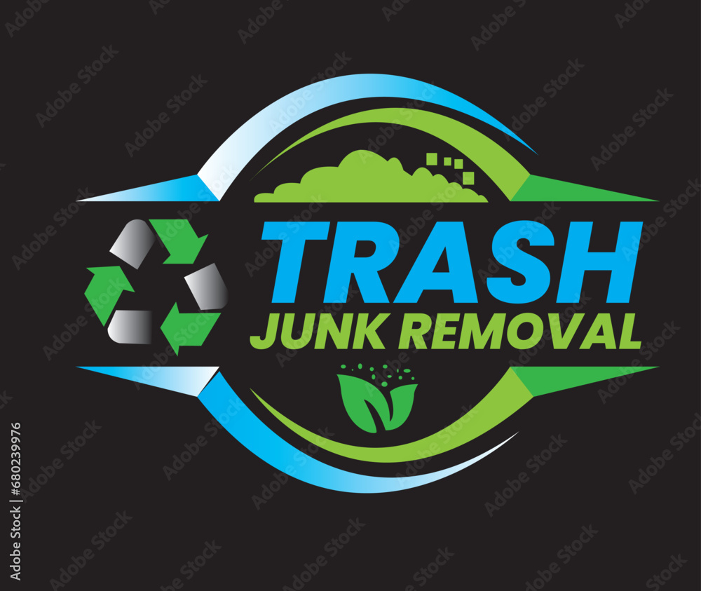Junk removal, waste removal, garbage removal logo design, Recycling ...