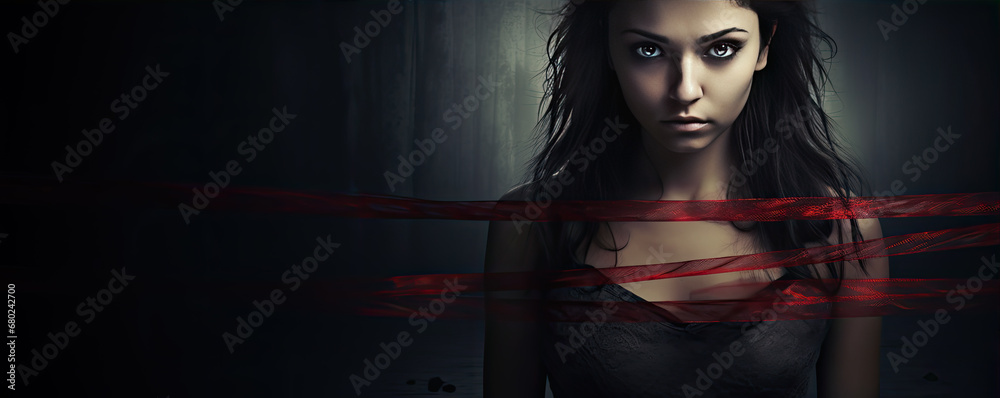 Domestic violence concept. Stop fear and violence against women. copy ...